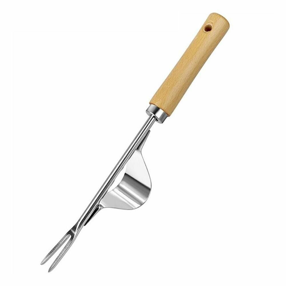 Лопата, грабли-рыхлитель, вилы из нержавеющей стали с деревянной ручкой, для прополки