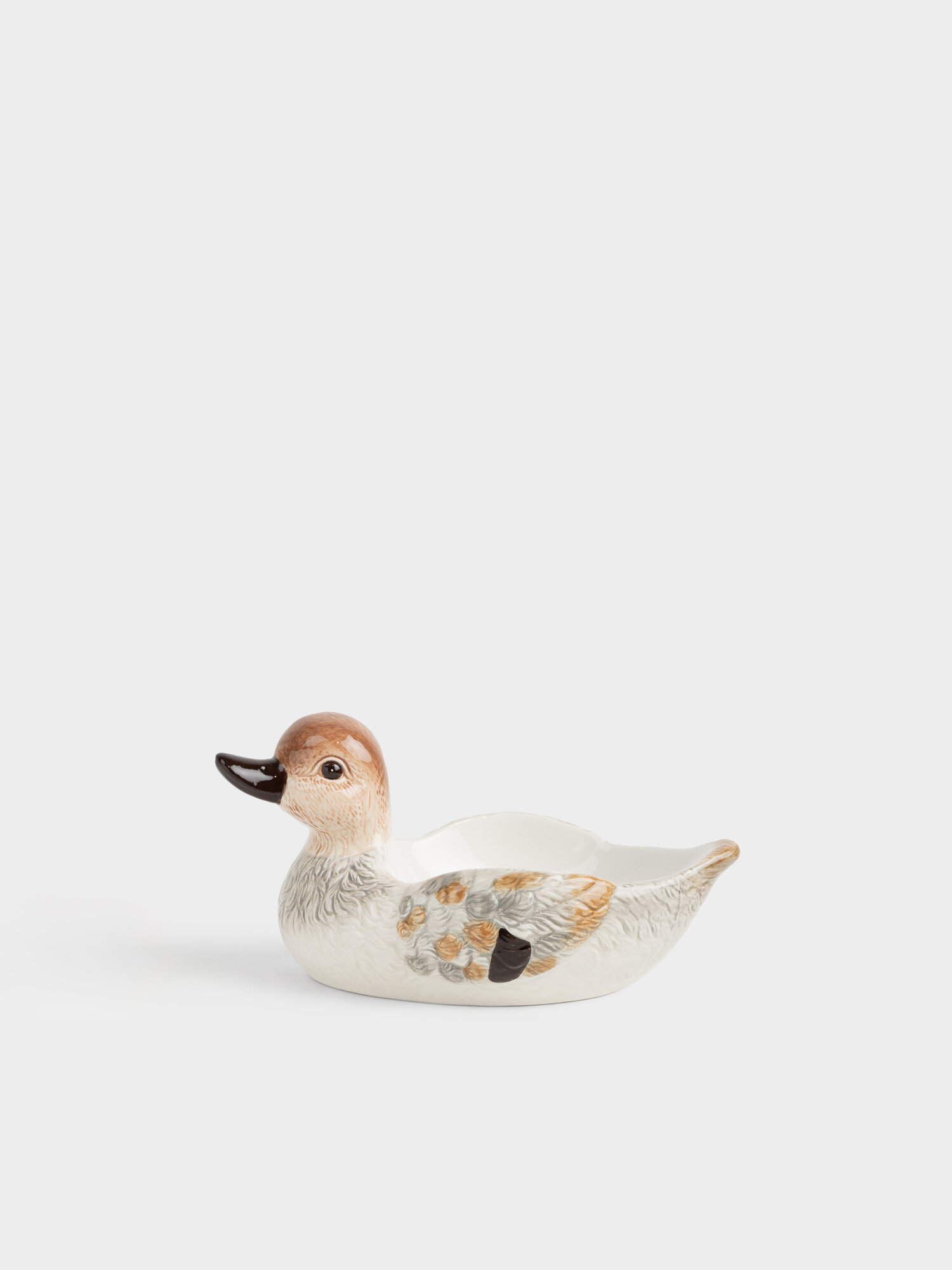Блюдо глубокое, 23х16х12 см, керамика D, бело-коричневое, Утка, Duck, Kuchenland