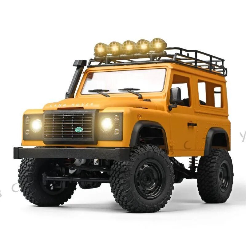 Радиоуправляемая машинка внедорожник, Land Rover Defender D90 MN99S V2, Remo Hobby Щеточные двигатели, 4WD Off-Road , длина кузова 35 см 1:12, Желтый, Можно играть в течение 30 минут