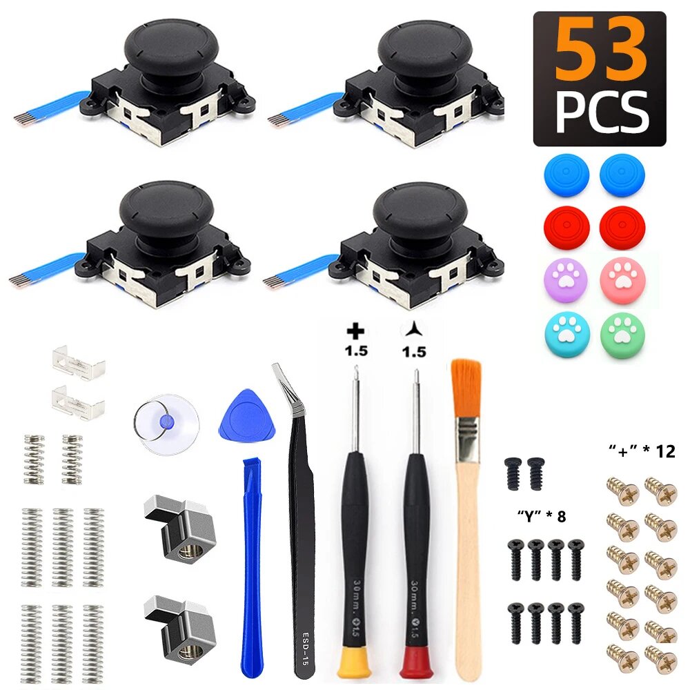 Набор для ремонта джойстиков Nintendo Switch 53pcs black