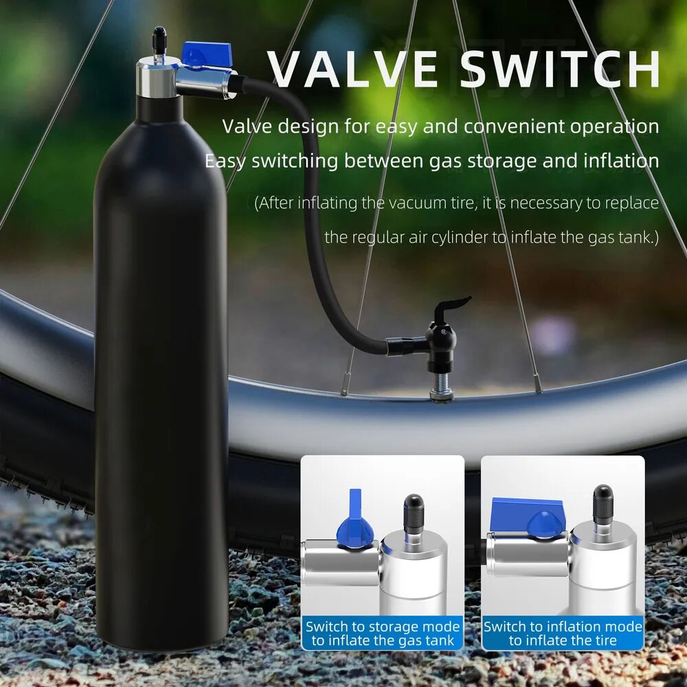 Бустер взрывной накачки для велосипедов, материал: алюминиевый сплав + резина, черный цвет