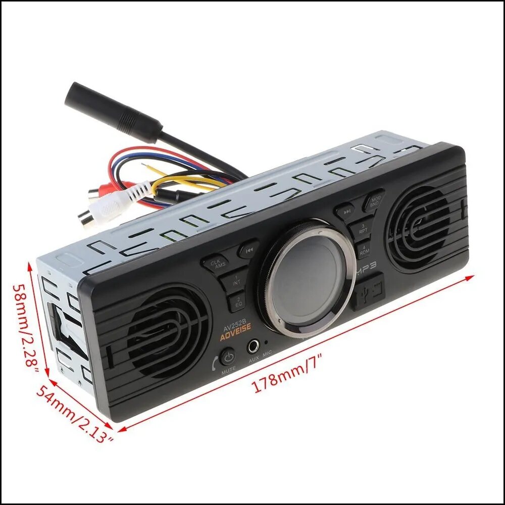 Мотоакустика AV252 AOVEISE MP3 Player Bluetooth USB AUX SD Радио Цифровой дисплей — фото 1