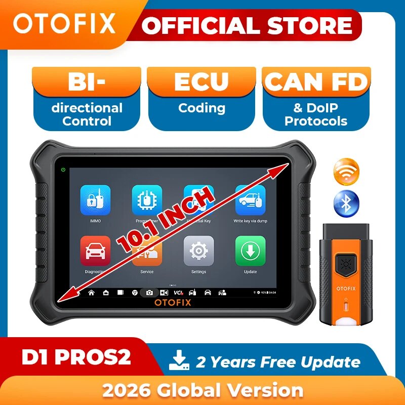 OTOFIX D1 PROS2 Диагностический сканер Кодирование ЭБУ Двунаправленное управление Bluetooth Диагностические инструменты 2-летнее бесплатное обновление Сканер OBD2