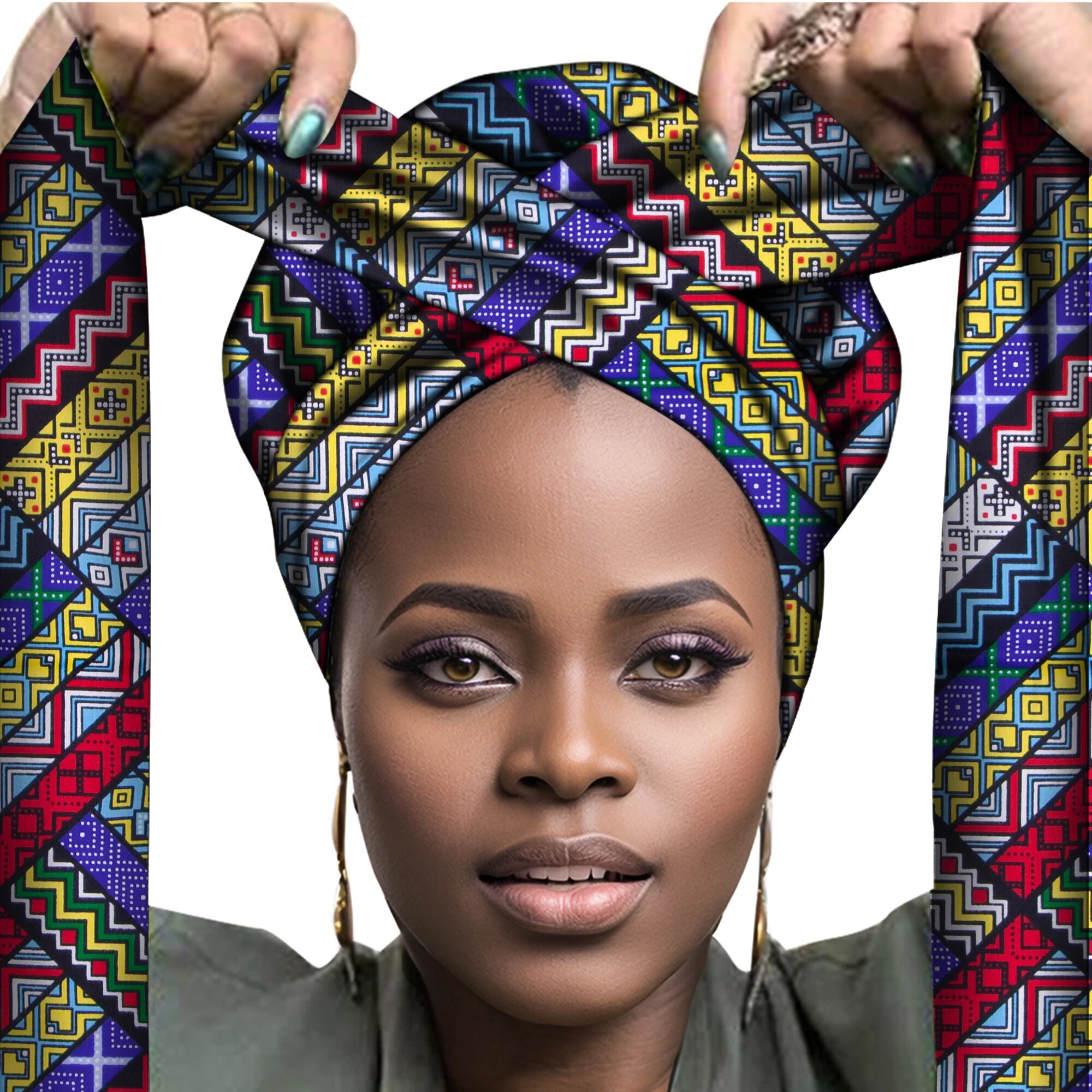 Женский африканский тюрбан из хлопка BintaRealWax 24fs1593