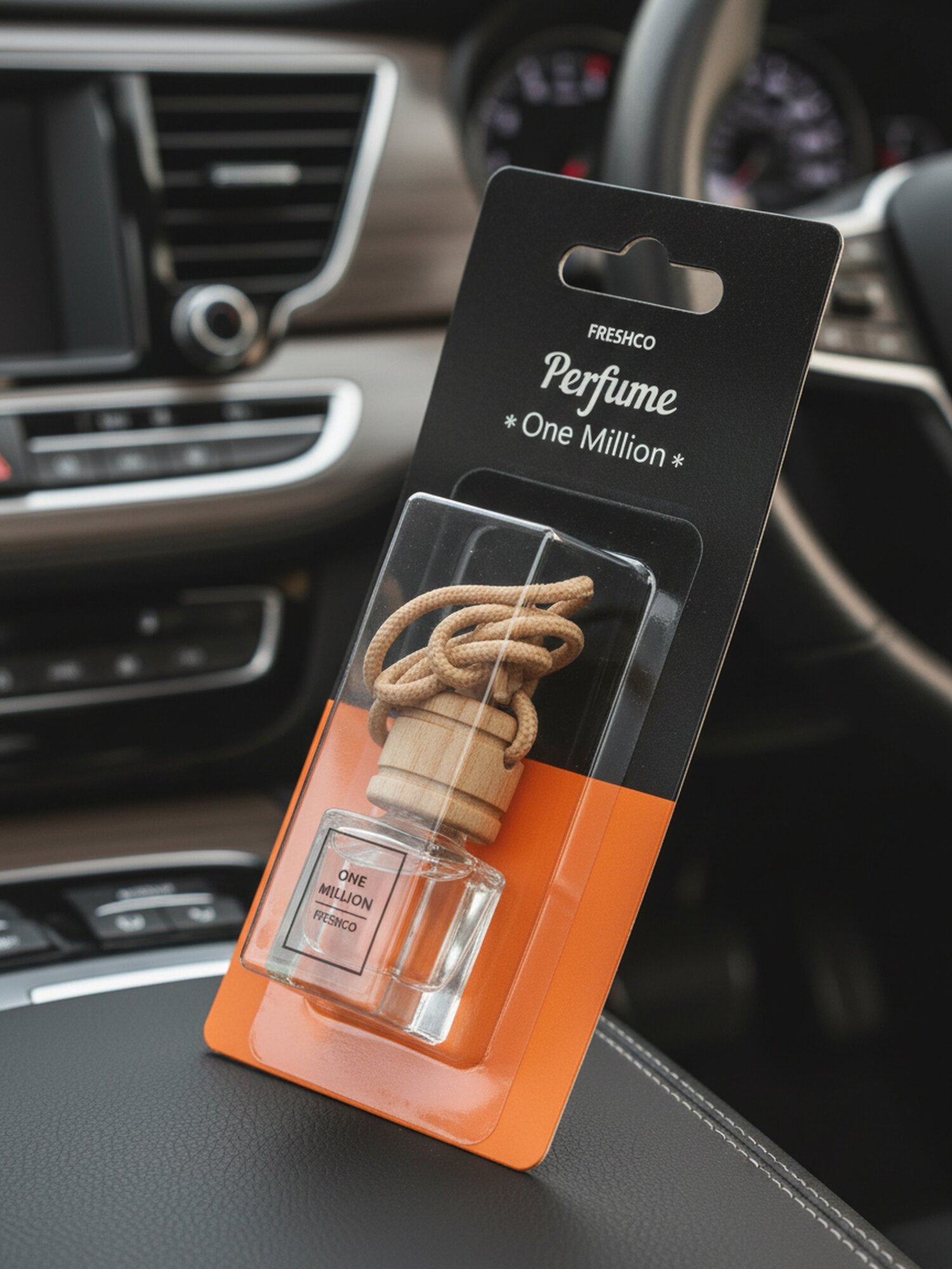 Ароматизатор Freshco Perfume One Million, подвесной бочонок в машину, парфюм для авто, салонный освежитель AR1FP004