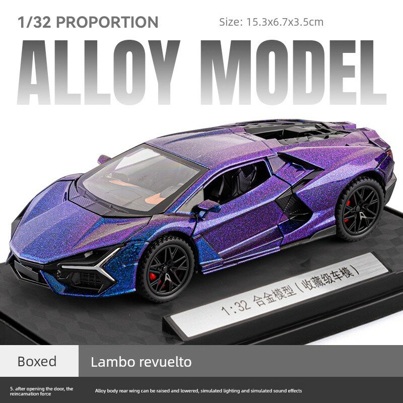 Модель автомобиля Lamborghini New Aventador [Фиолетовый] из алюминия для мальчиков, масштаб 1:24