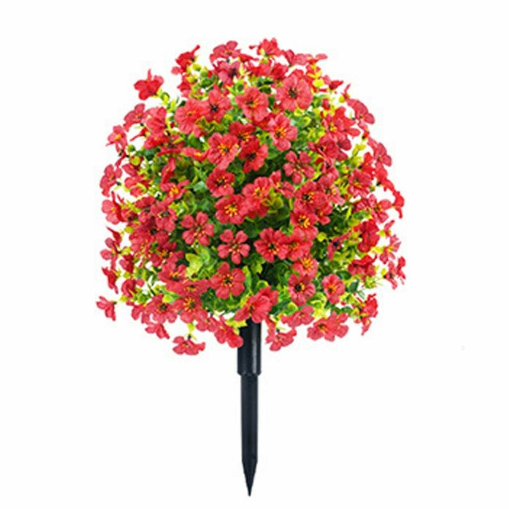 Искусственные фиалки и эвкалипты, красный