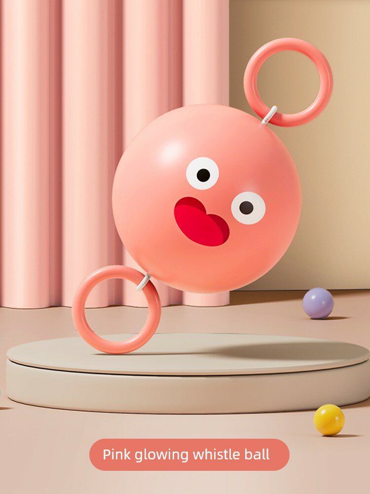 Розовый LED-мяч с свистком для детей 3-6 лет, обучающая игрушка для координации глаз и рук на открытом воздухе