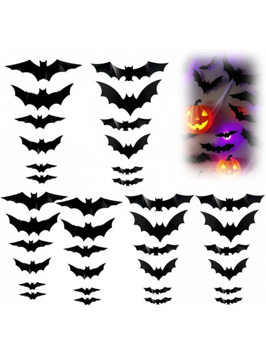 2025 Новая 3D-подсветка «Летучая мышь» на Хэллоуин, подвесна