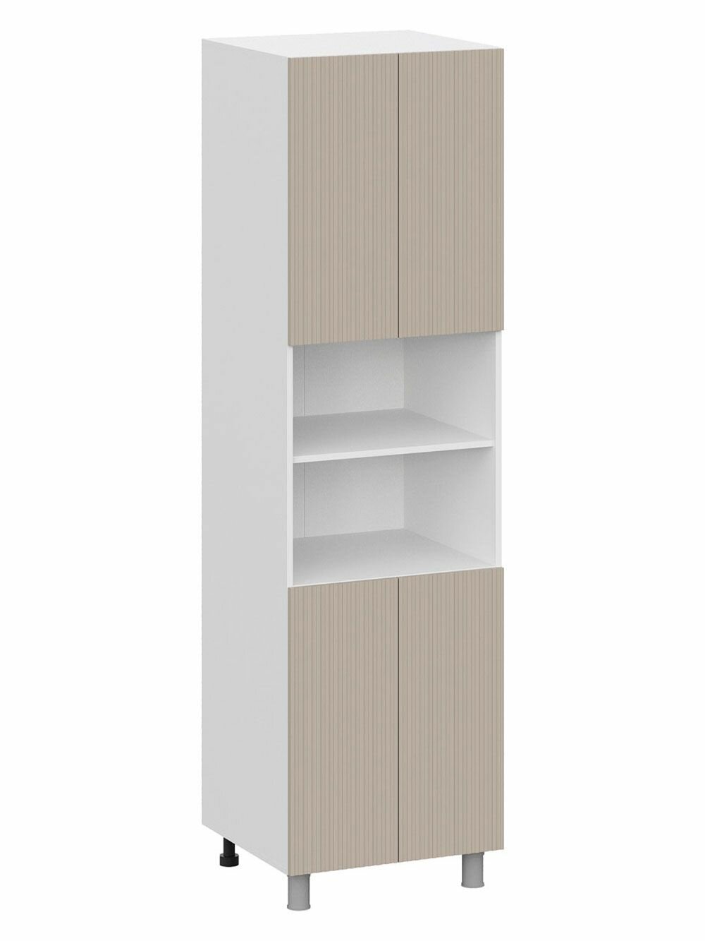 Кухонный модуль напольный, пенал под духовку Стайер 60х56.2х214 см, Белый / Меланж