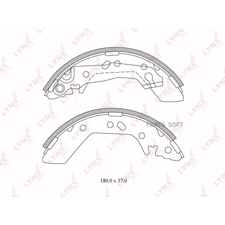 Колодки тормозные барабанные для а/м Lada Largus, Renault Logan задние LYNXauto LYNXAUTO BS-6301 | цена за 1 шт