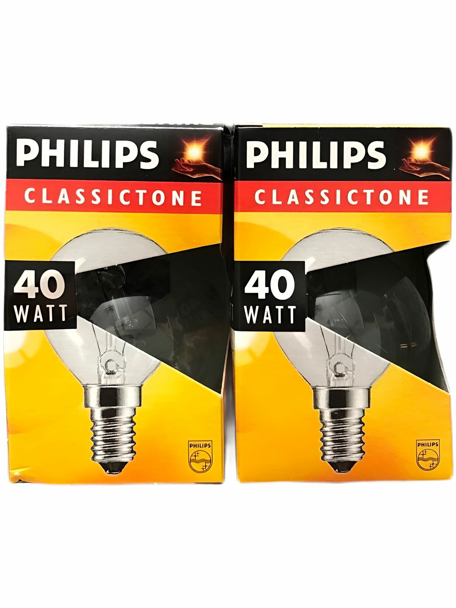 Лампы накаливания Philips E14 40W шарик прозрачный -2 штуки Голландия