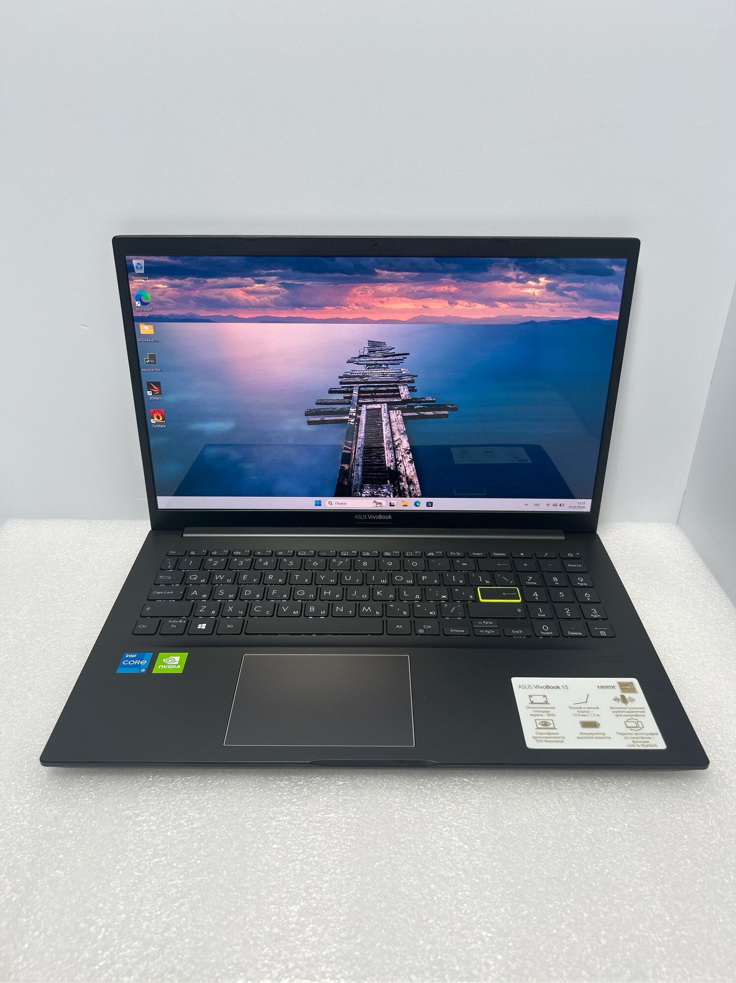 Ноутбук ASUS VivoBook 15 OLED (K513EP-L1356T) 15.6"/Intel Core i5-1135G7/RAM 8GB/SSD 512GB/Nvidia MX330 2GB/1920*1080/OLED/Windows11/Подсветка кл-ры: LED/черный. Состояние: B1