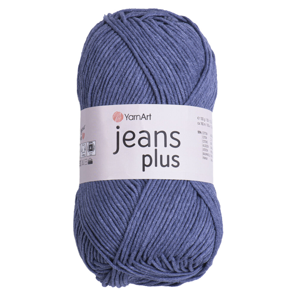 Пряжа для вязания YarnArt Jeans plus 68 джинса 100 гр/160 м 55% хлопок, 45% полиакрил