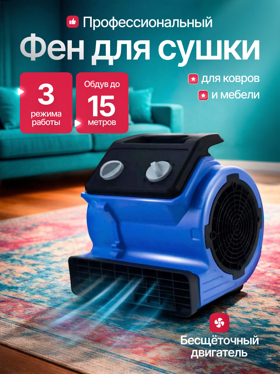 Профессиональный фен для сушки ковров и мебели TurboDry 300W