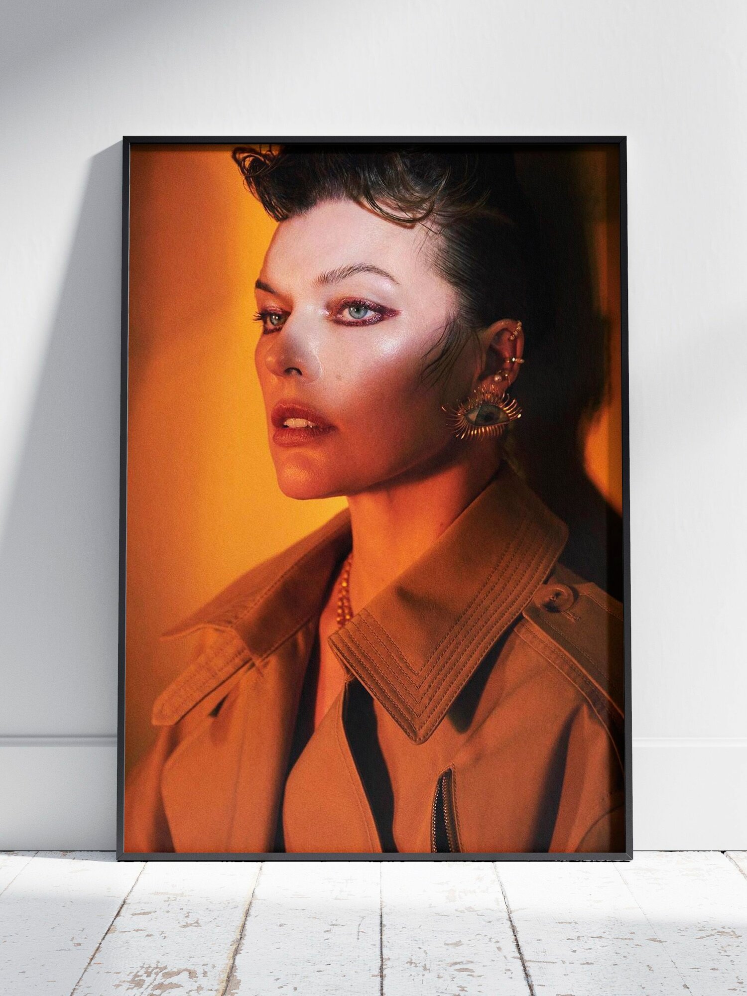 Плакат на стену для интерьера Мила Йовович (Milla Jovovich 10) - Постер по актеру фильма, кино, сериала формата A4 (21x30 см)