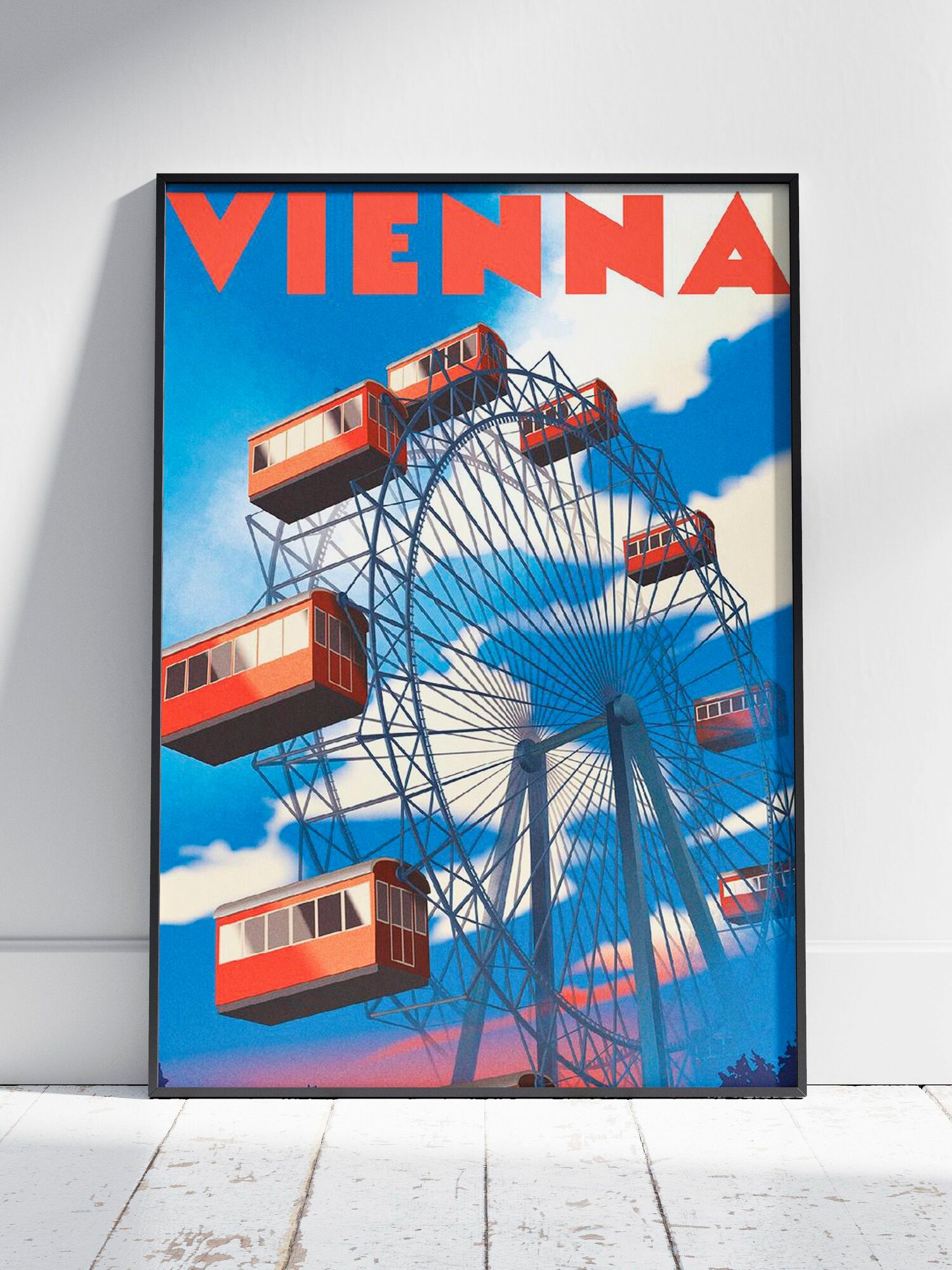 Плакат на стену для интерьера Путешествия и Урбанистика (Вена 8) - Постер по городским приключениям формата A4 (21x30 см)