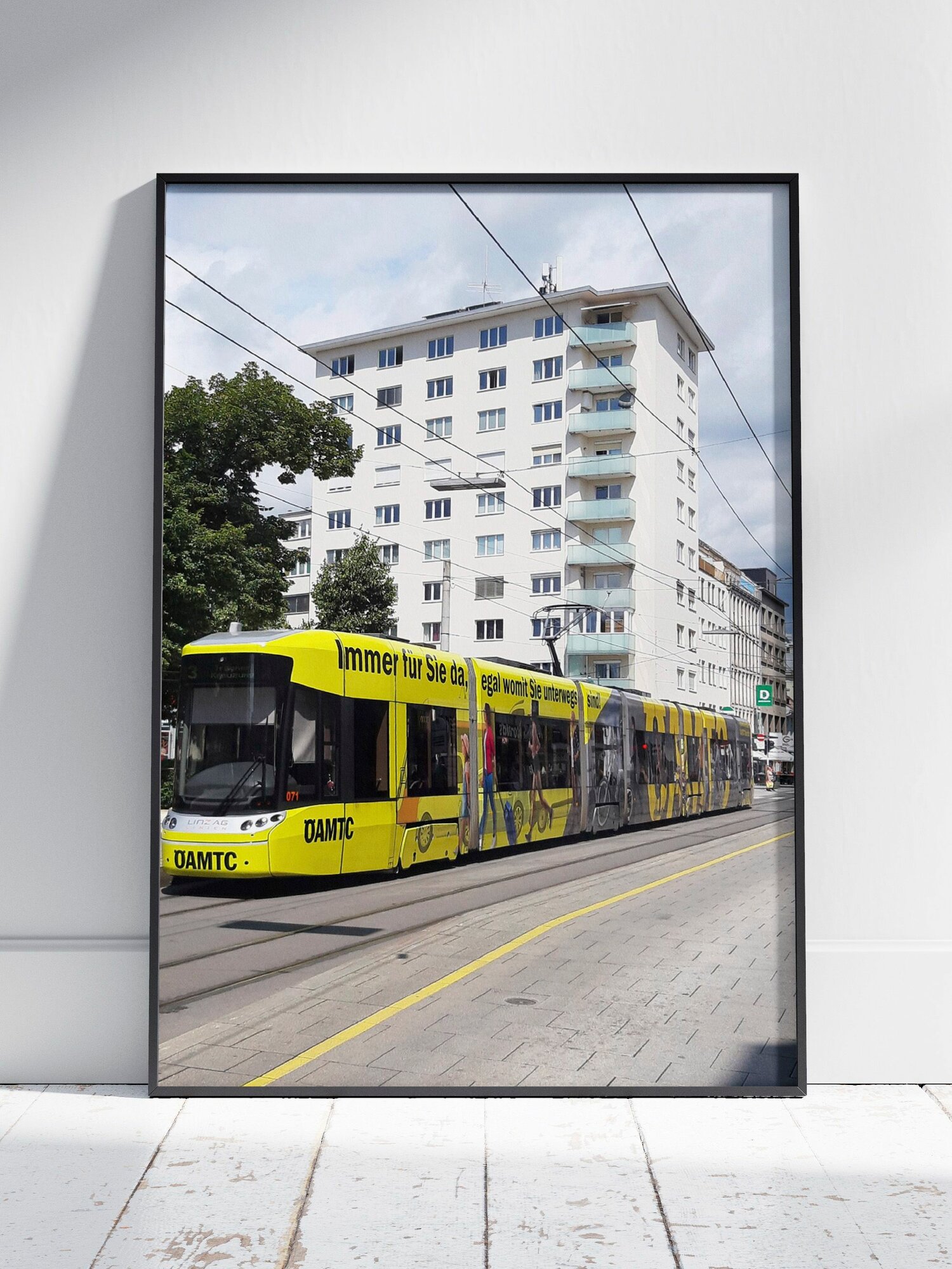 Плакат на стену для интерьера Транспорт и техника (Трамвай Bombardier Flexity) - Постер по машине формата A4 (21x30 см)