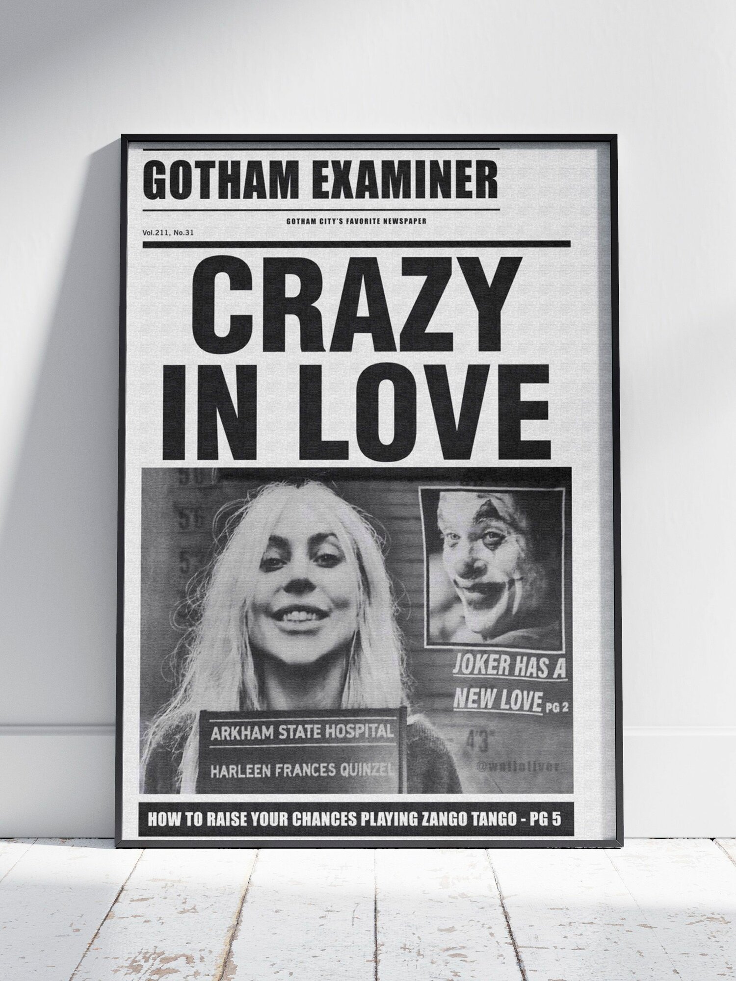 Плакат на стену для интерьера Joker 2019 (Джокер - безумие на двоих 22) - Постер по фильму и кино формата A4 (21x30 см)