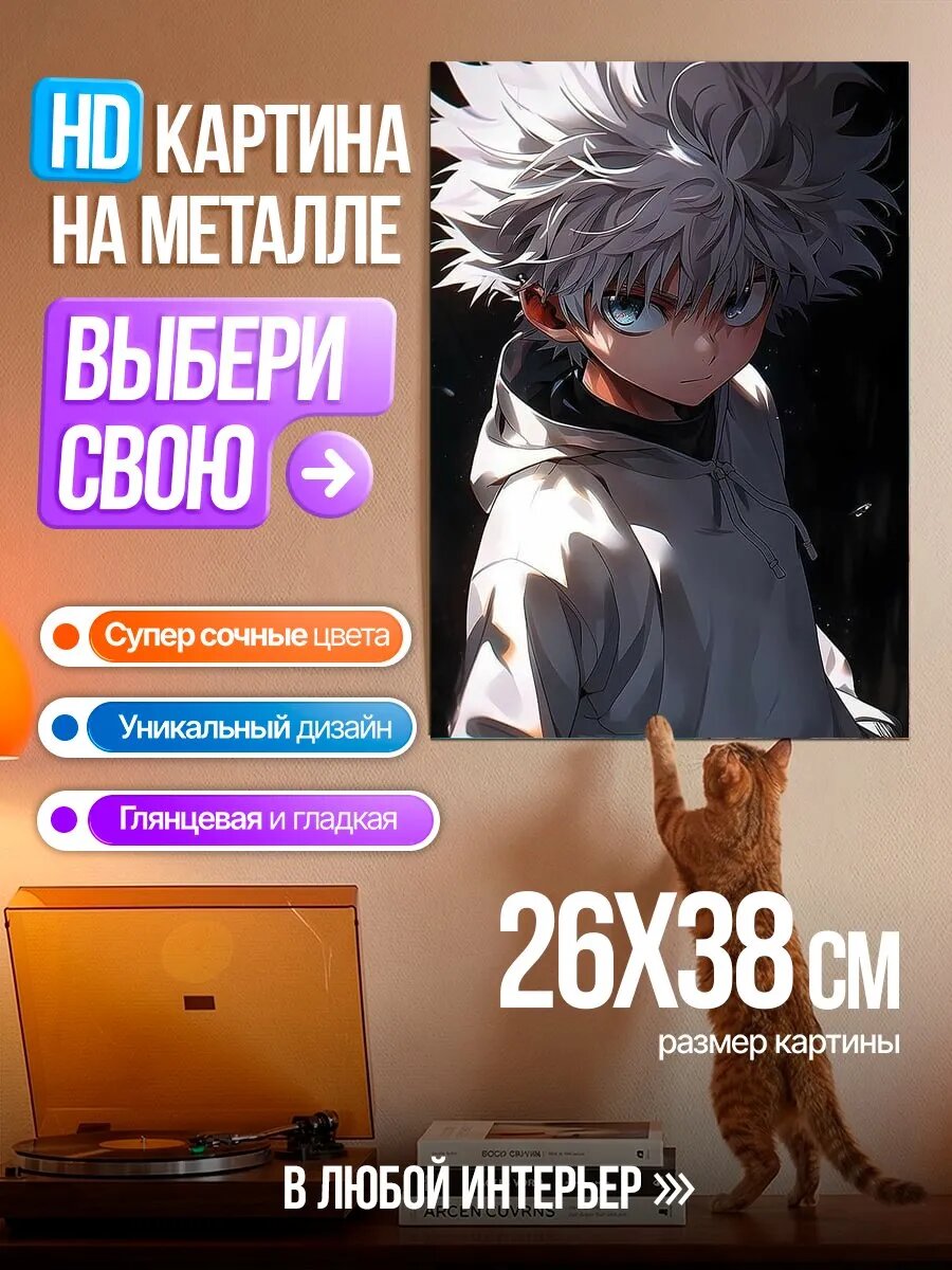 Картина на HD металле Киллуа Золдик портрет