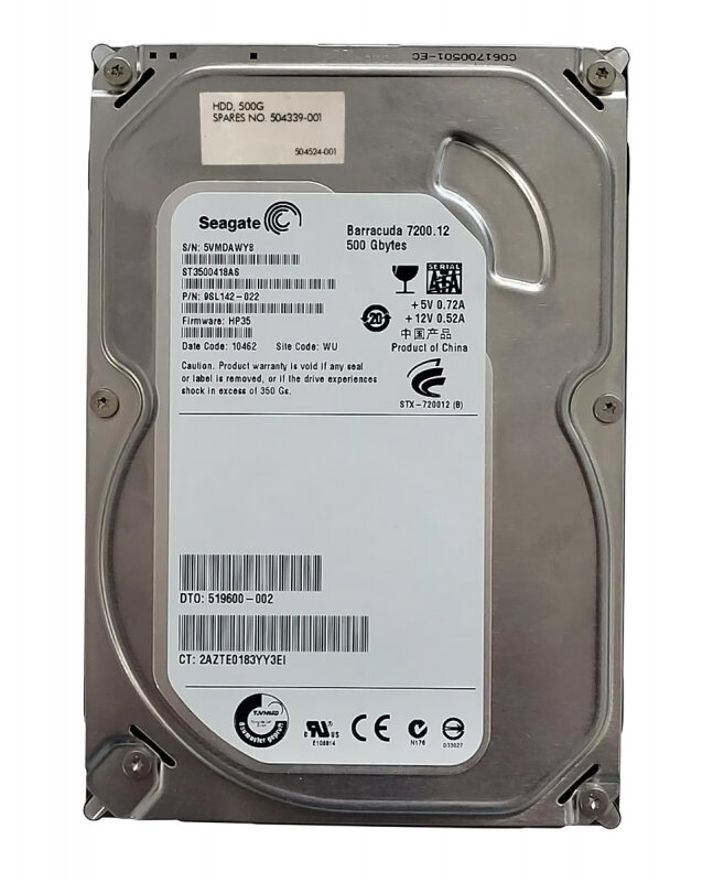 Жесткий диск HP 504524-001 500Gb SATAII 3,5" HDD