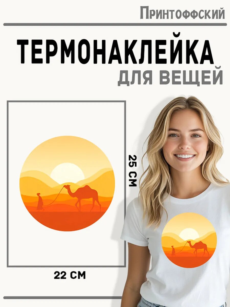 Термонаклейка для одежды и аксессуаров DTF-печать Пустыня — фото 1