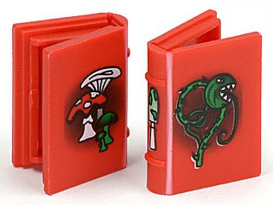 Деталь Lego 33009px2 Minifigure, Utensil Book 2 x 3 with Mushrooms and Vine Pattern