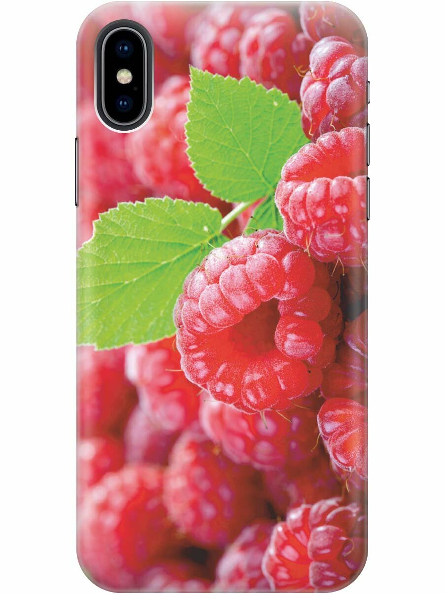 Силиконовый чехол на Apple iPhone Xs / X / Эпл Айфон Икс / Икс Эс с рисунком "Малинка"