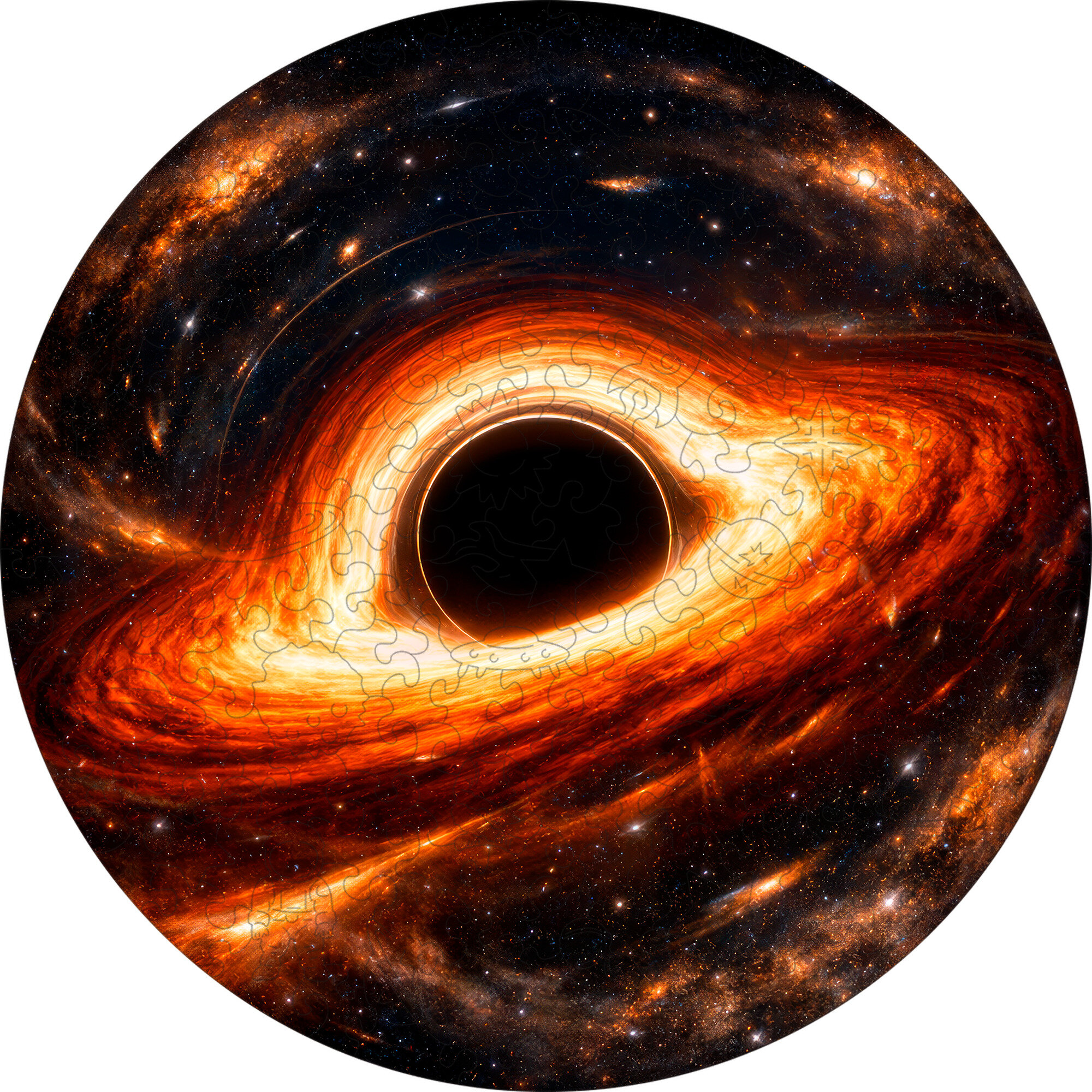 Деревянный пазл "Черная дыра" коллекции "Космос" / 30х30см, 195 деталей / Подарок для взрослых и детей