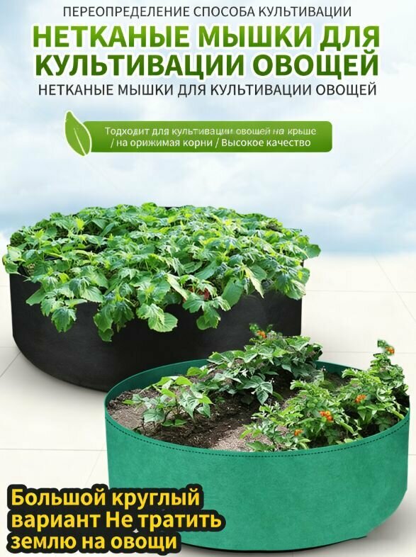 Кашпо 37 л, 20 см, 1 шт, цвет черный