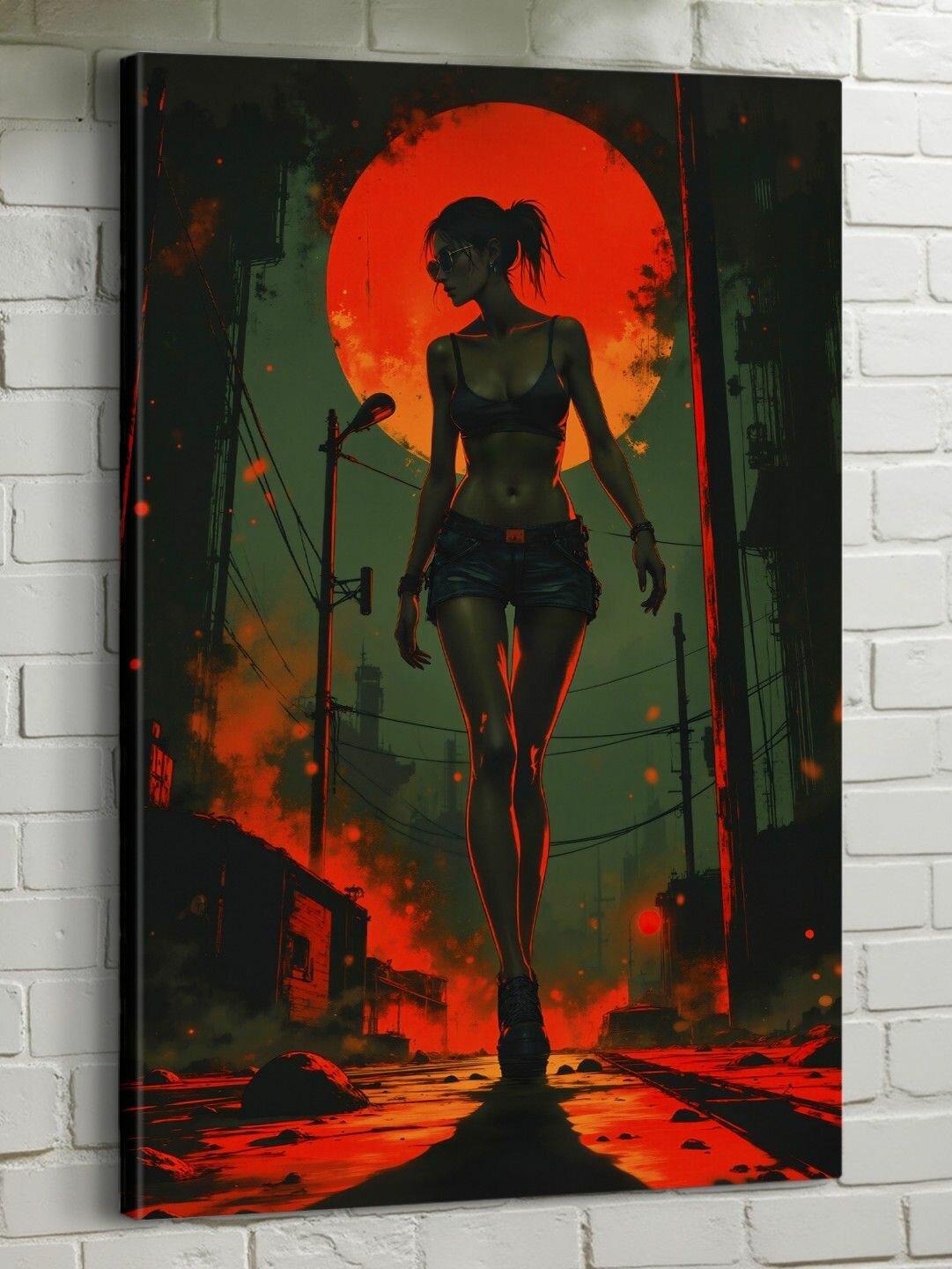 "Горячий вечер 2003" - картина на холсте, 80x50 см.