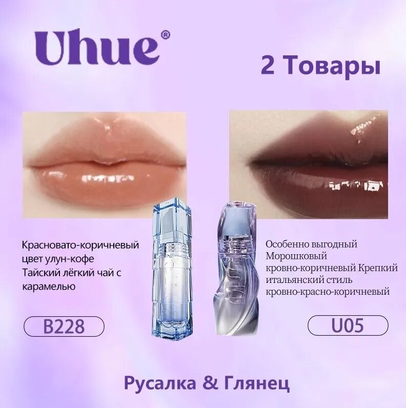 Uhue Blue Way Зеркало для губ глазурь вода