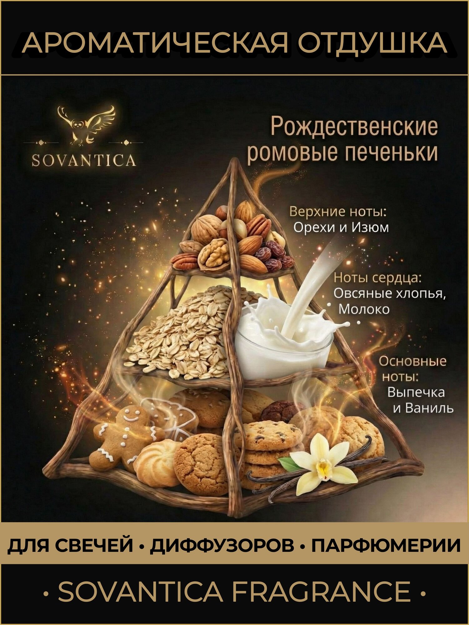 Ароматическая отдушка 50 г Рождественские ромовые печеньки (Christmas Rum Cookies), Sovantica