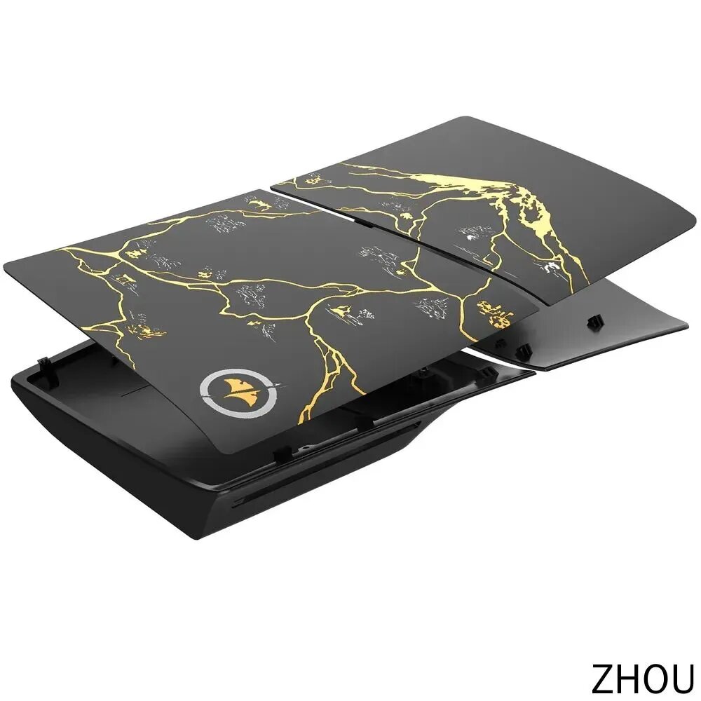 Лицевые панели для PS5 Slim Disc Edition Защитная накладка с защитой от царапин и пыли (Ghost of Ytei)_Slim Disc Черное золото