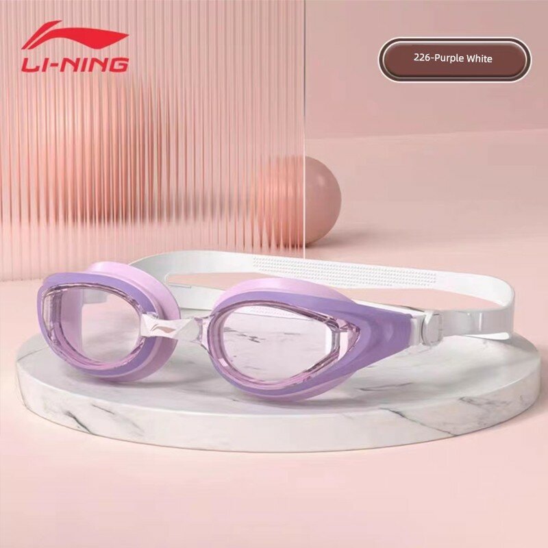 Li Ning, женские очки для плавания, водонепроницаемые, противотуманные, с гальваническим покрытием, плоские очки для