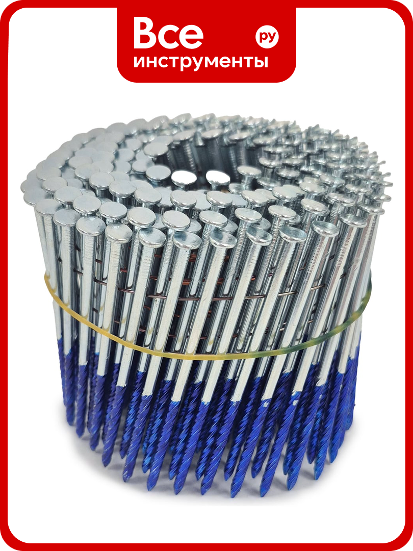 Строительные барабанные гвозди Finka 3.1х90 Screw NK цинк, 1600шт CN-3190NK-S