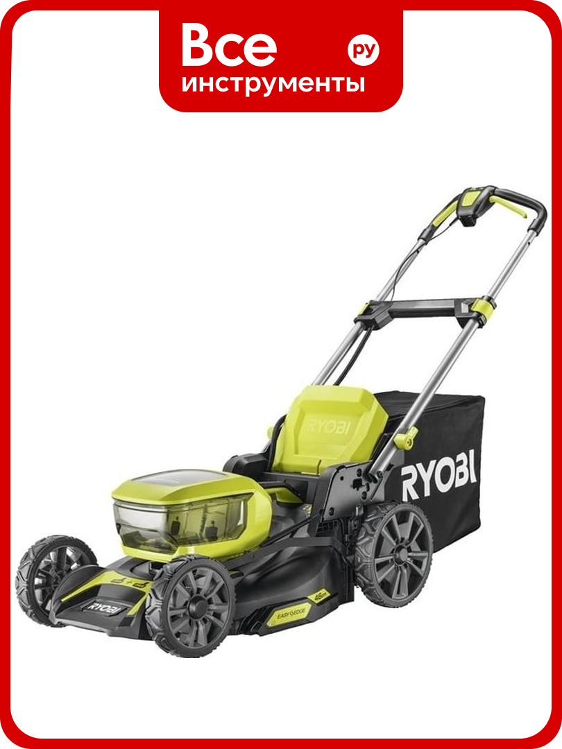 Аккумуляторная бесщеточная газонокосилка Ryobi 18В RY18LMX46A-0, 46см без АКБ и З/У, садовых работ