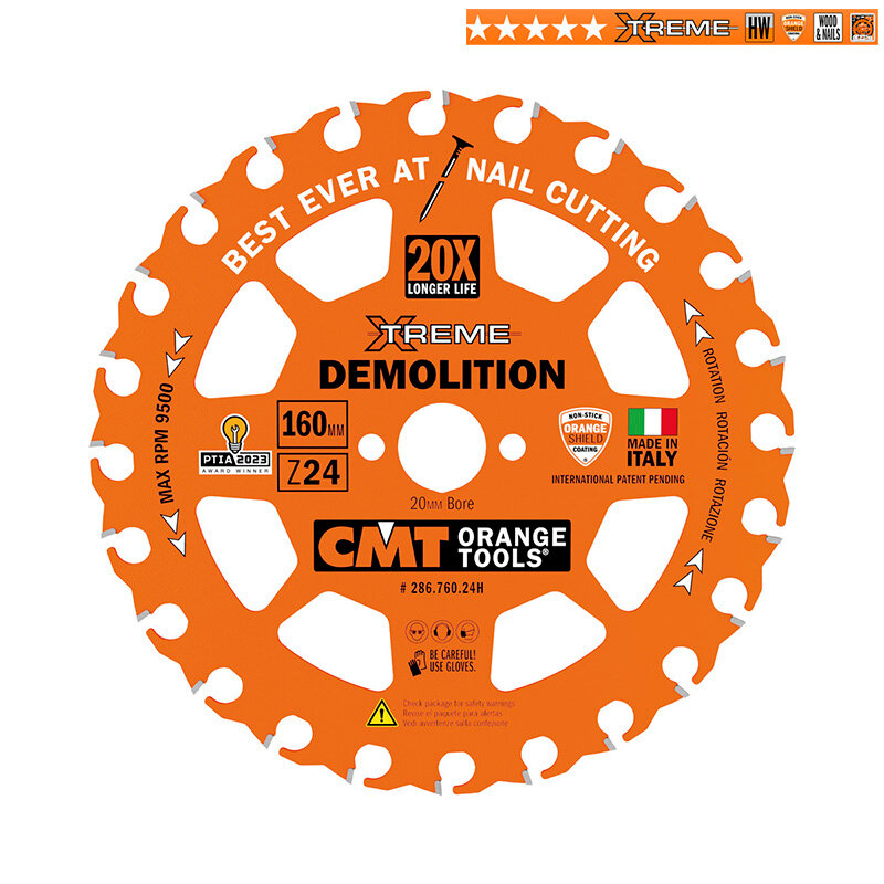 Пильный диск по дереву с гвоздями 160x20x2,3/1,2 5 ATB Z24 CMT