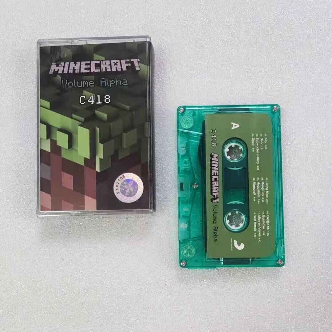 Аудиокассета C418 — Minecraft Volume Alpha, чёрный корпус, 24 трека, включая Sweden и Mice on Venus, новая, подарок