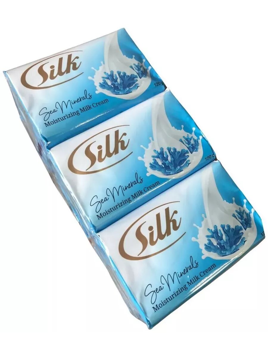 Мыло Silk Sea Minerals Silk, для тела и лица, без животных жиров, 120г, 6шт