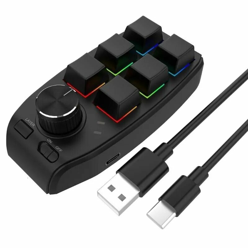 6-кнопочная программируемая клавиатура с Bluetooth, Черный