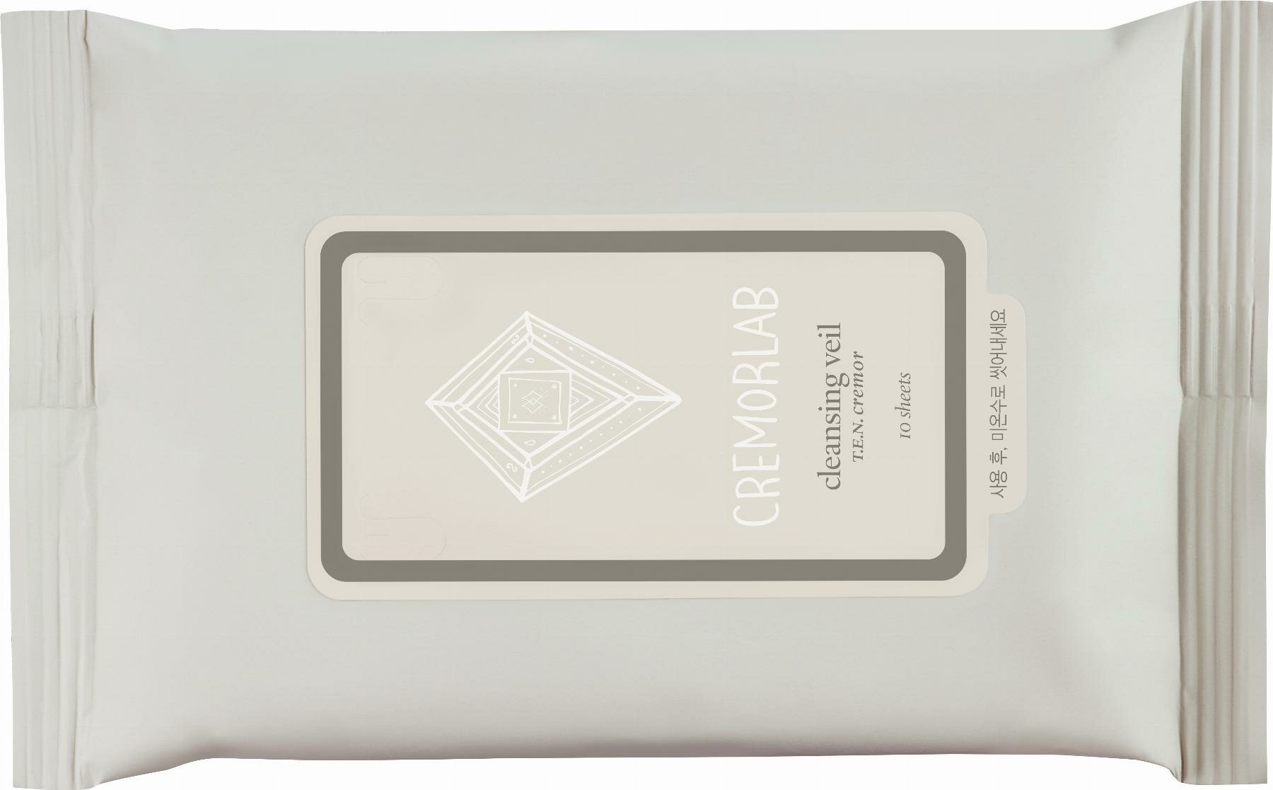 Cremorlab Салфетки для снятия макияжа 10шт (10 шт.) Cleansing Veil 10 30+75ml