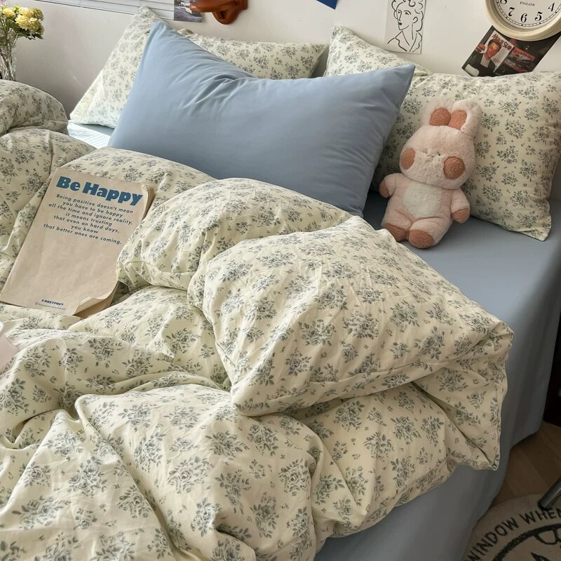Комплект постельного белья Dreamland Easy Class A из чистого хлопка: простыня, натяжная простыня, пододеяльник, чехол