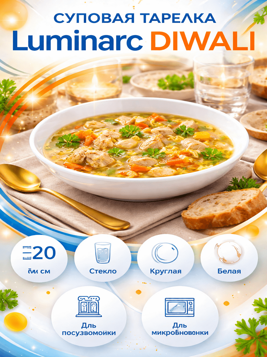 Тарелка суповая Luminarc Diwali, 20см
