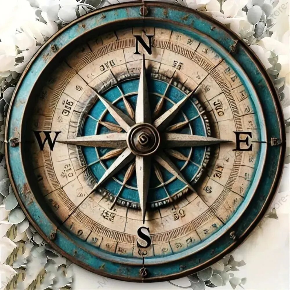 1шт 2D плоская Ретро-алюминиевое круглое настенное украшение,20x20cm