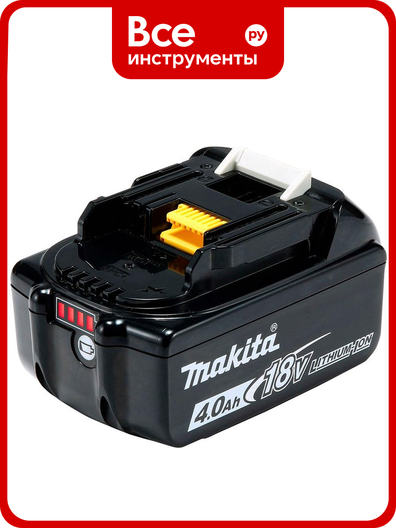 Аккумулятор Makita BL1840B (LXT 18В, 4Ач, индикатор заряда), полиэт. пакет 632G58-9, 1шт.