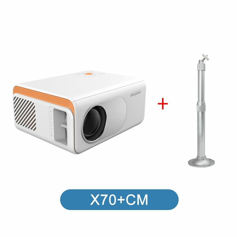 Проектор everycom x70 mini led поддержка 1080p wi-fi pocket pico портативный жк-дисплей видео фильм мультимедиа смартфон домашний