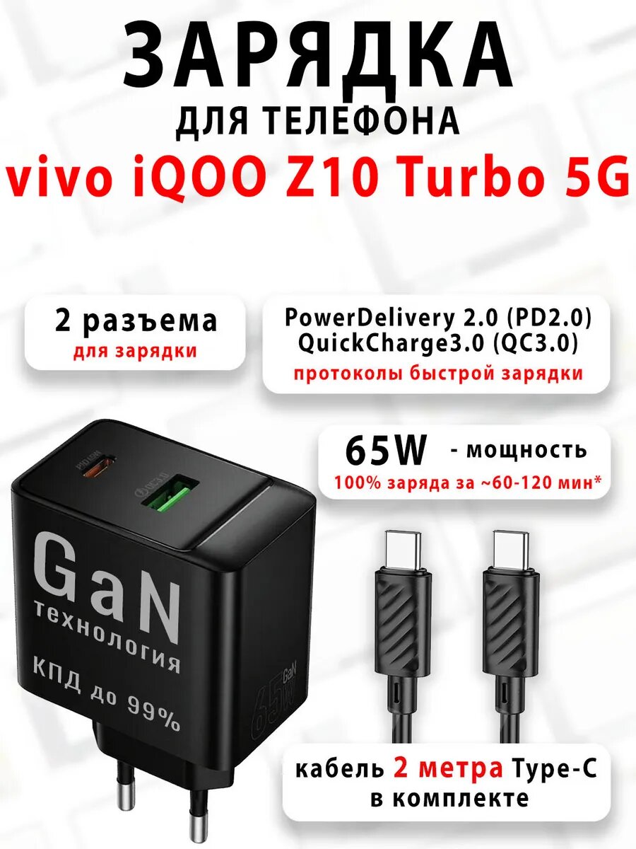 Зарядное устройство для телефона vivo iQOO Z10 Turbo 5G