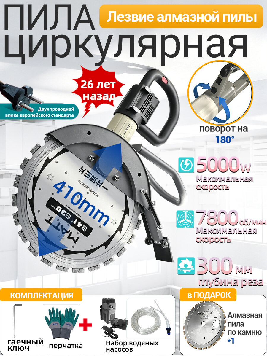 Мощная машина для нарезания канавок, не требующая регулировки бесщеточная дисковая бензопила для резки бетона, предназначенная для резки и обработки бетонных стен.