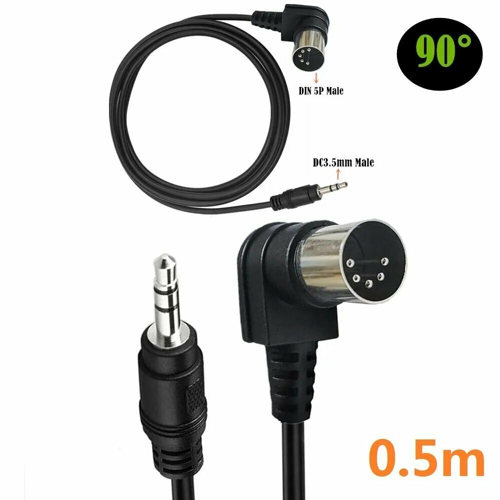 PENGQIAO Аудиокабель 3.5 мм/5-pin DIN, 0.5 м, черный матовый